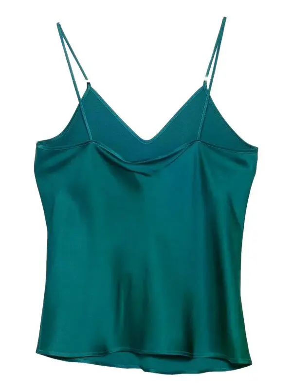 Max Mara V-neck Sleeveless Satin Top - Blue