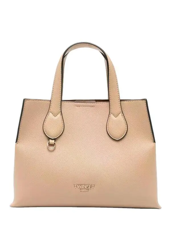 TWINSET Logo Plaque Tote Bag - Neutrals