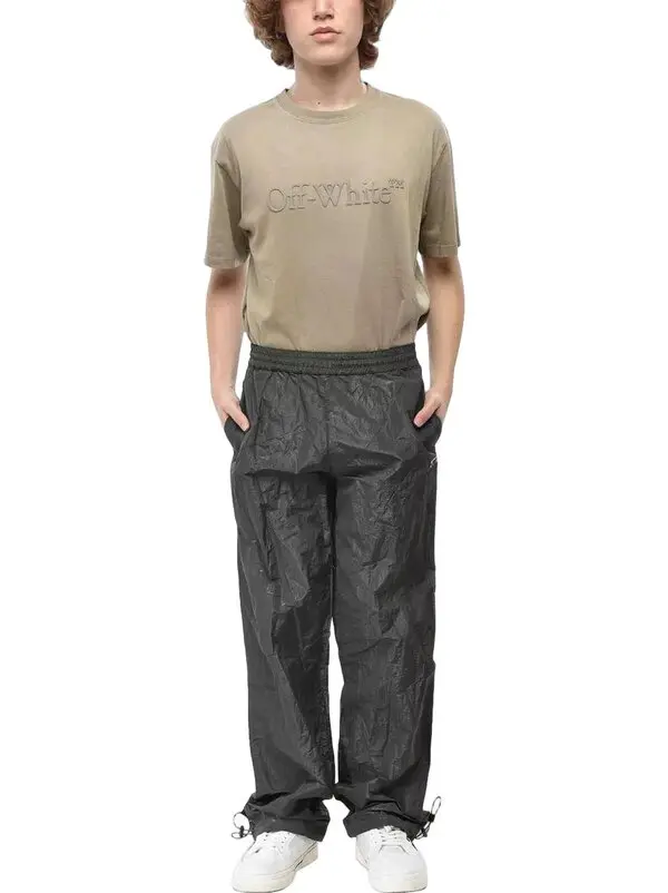 Off-White Ankle-drawstring Trousers - Black