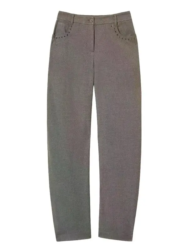 TWINSET Flannel Balloon Trousers With Heat-applied Studs - Grey