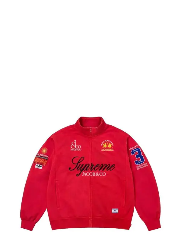 Supreme X La Martina X Jacob & Co Logo-embroidered Zip-up Sweatshirt - Red