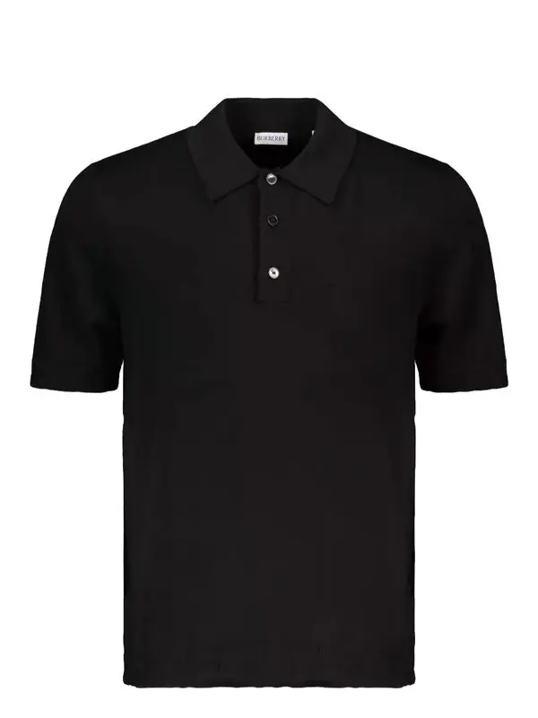 Burberry Short-sleeve Cotton Polo Shirt - Black