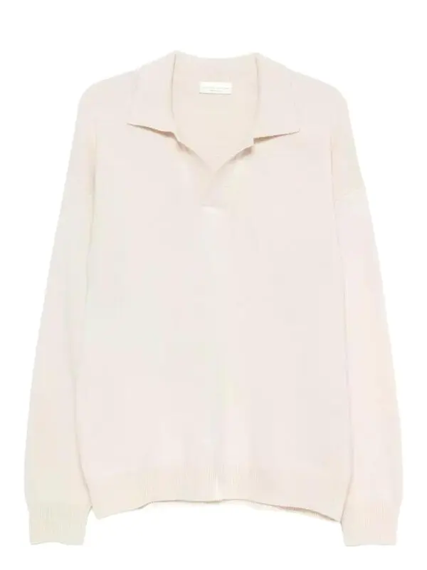 ROBERTO COLLINA Skipper-collar Wool Sweater - Neutrals