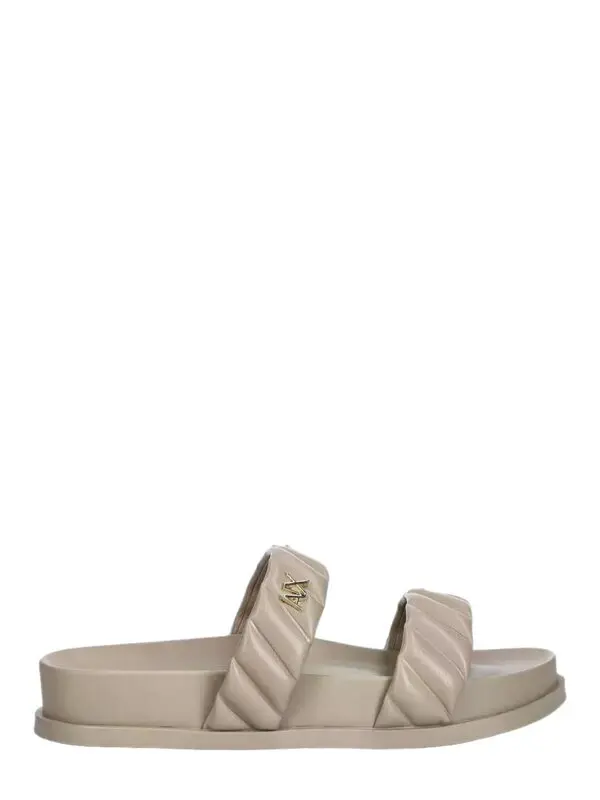Armani Exchange Quilted Strap Flat Sandals - Brown