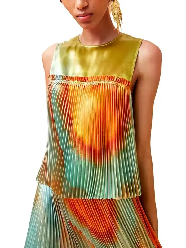 Ulla Johnson Pleated Ombré Blouse - Orange