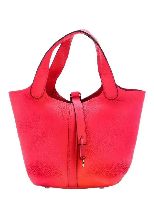 Hermès Monochrome Picotin Lock Bag Clemence Pm Bucket Bag - Pink