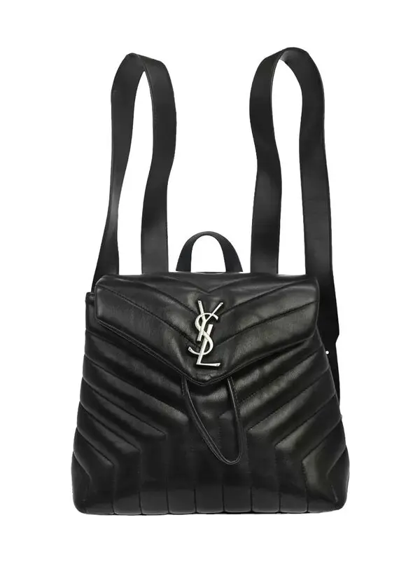 Saint Laurent Leather Quilted Loulou Backpack - Black