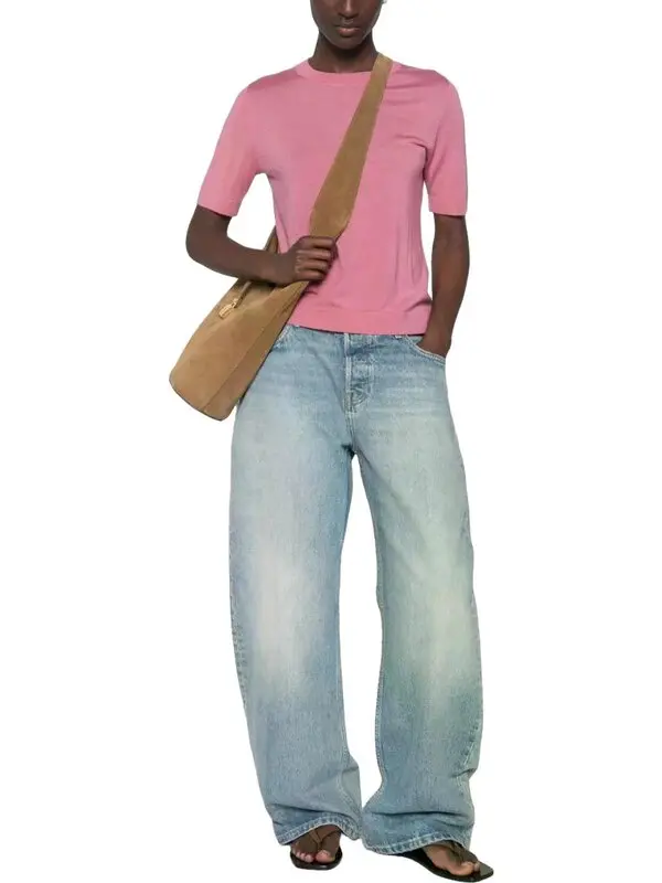 Max Mara Short Sleeve Knitted Sweater - Pink