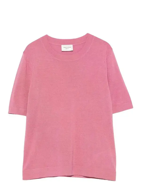 Max Mara Short Sleeve Knitted Sweater - Pink