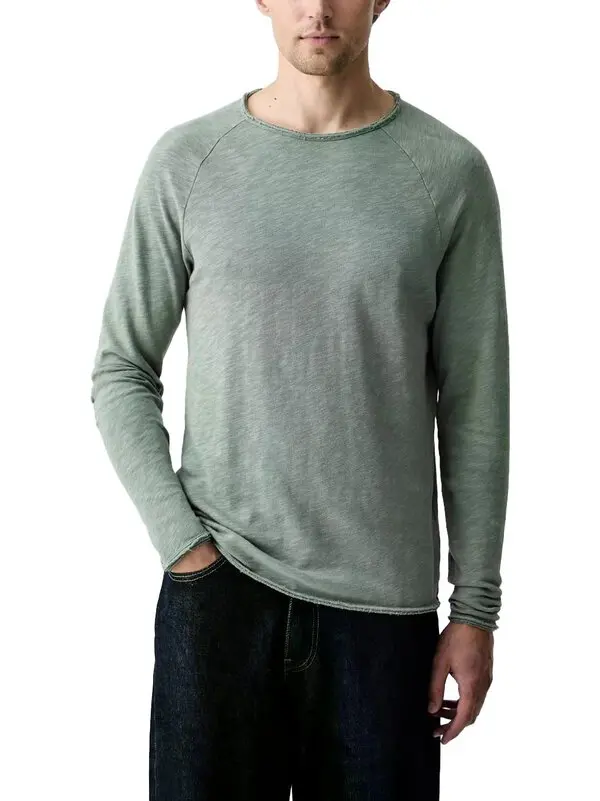 American Vintage Raw-edge Raglan-sleeve T-shirt - Green