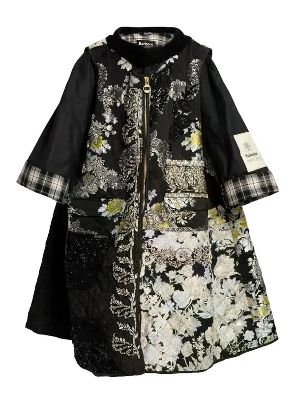 Erdem X Barbour Patchwork Jacquard Coat - Black