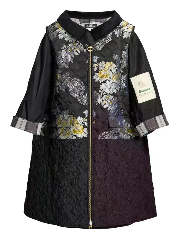Erdem X Barbour Patchwork Jacquard Coat - Black
