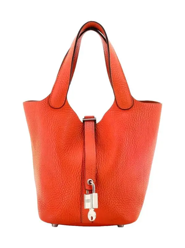 Hermès Picotin Lock Bag Clemence Pm Bucket Bag - Orange