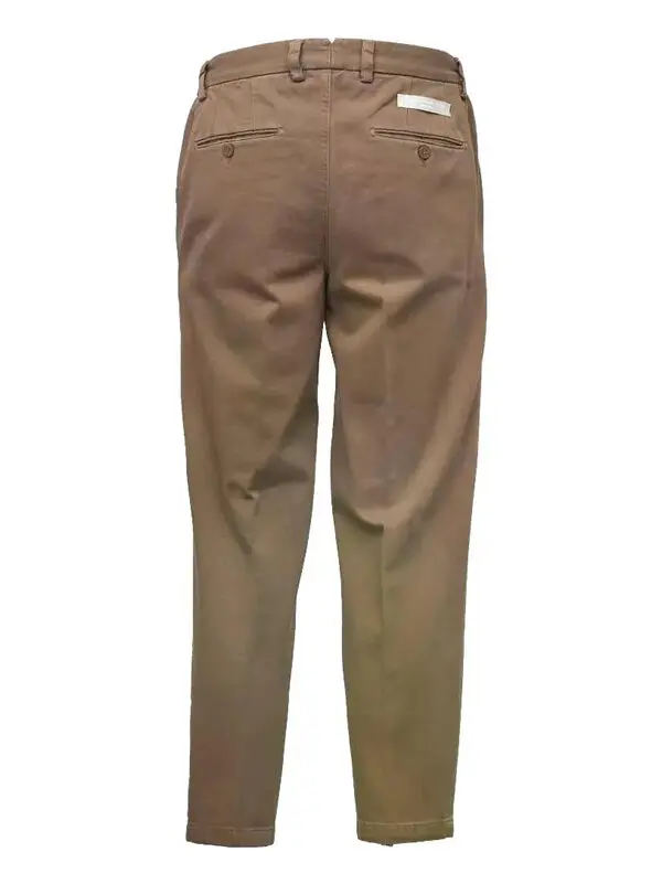 BRIGLIA 1949 Pleated Cotton Trousers - Brown