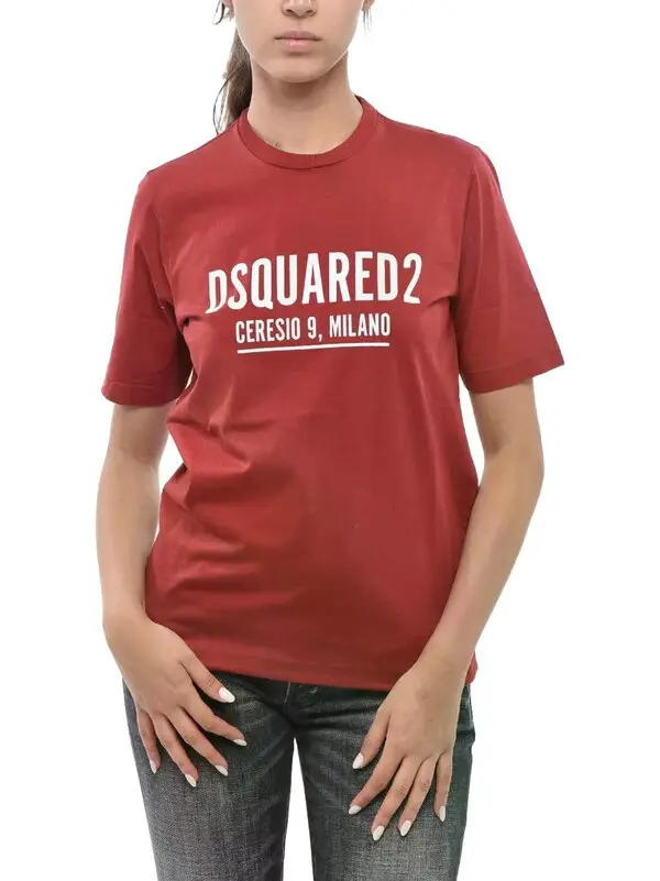 Dsquared2 Logo Print Crew Neck T-shirt - Red