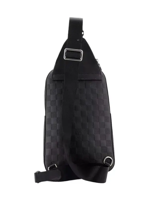 LOUIS VUITTON Avenue Sling Bag Nm Damier Infini Leather Crossbody Bag - Black