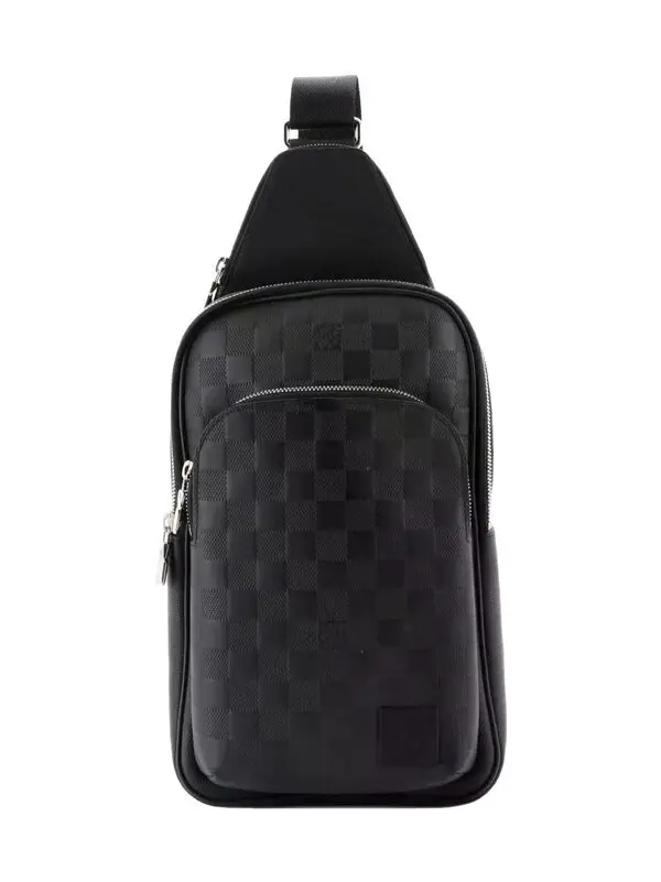 LOUIS VUITTON Avenue Sling Bag Nm Damier Infini Leather Crossbody Bag - Black