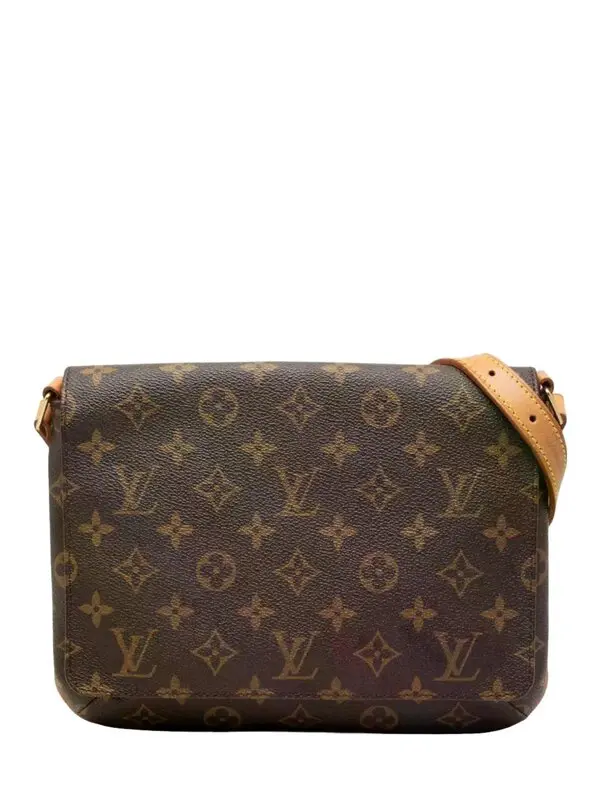 LOUIS VUITTON 1998 Monogram Musette Tango Short Strap Shoulder Bag - Brown