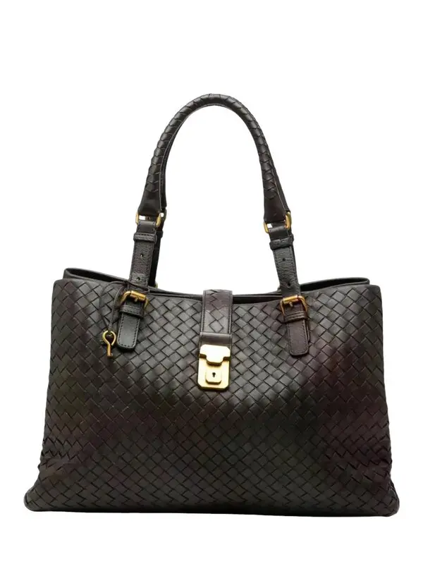 Bottega Veneta Roma Intrecciato Tote Bag - Brown