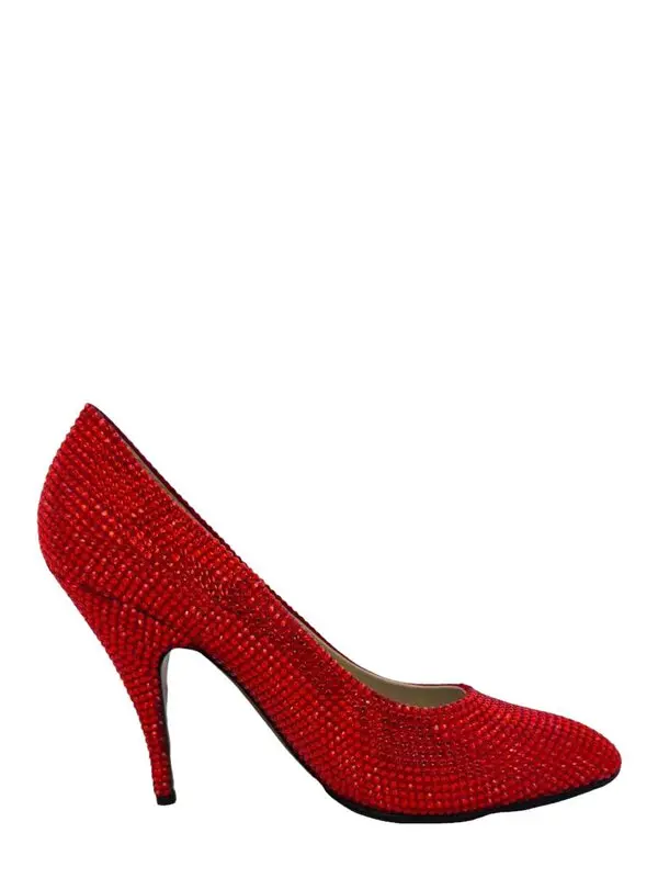 FERRAGAMO 1960 Crystal-embellished Pumps - Red