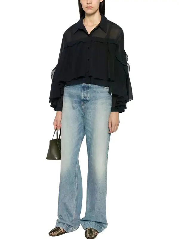 Dorothee Schumacher Ruffled Silk Blouse - Black