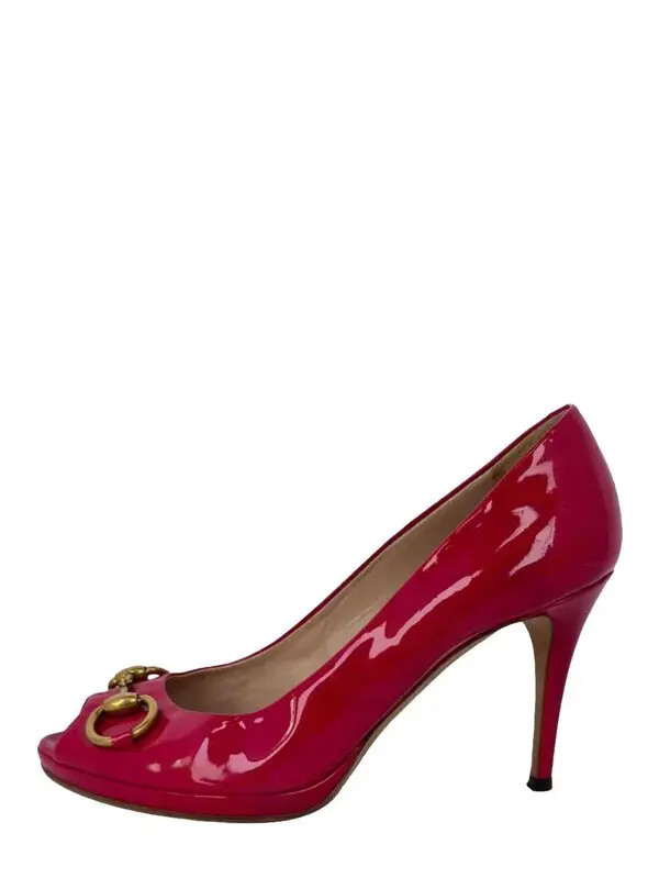 Gucci Horsebit Peep-toe Pumps - Pink