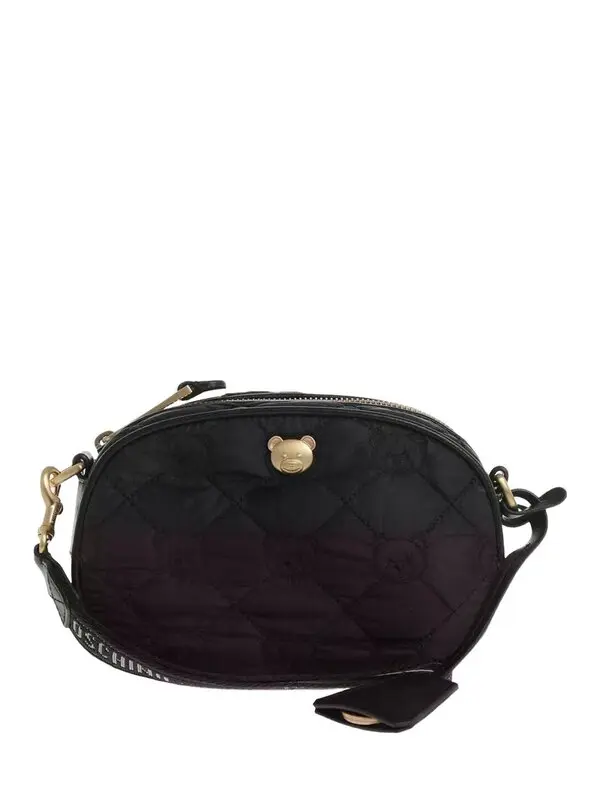 Moschino Teddy Detail Quilted Cross Body Bag - Black