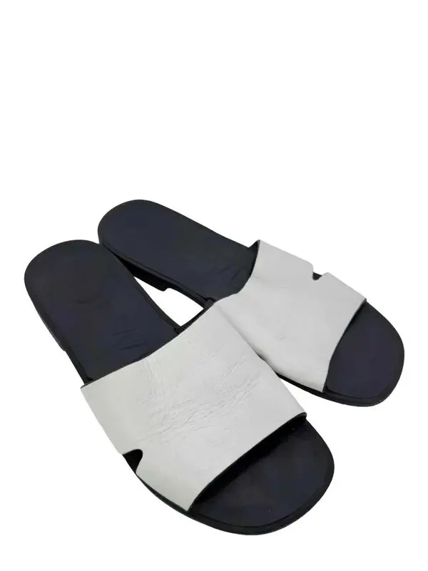 Loewe Leather Logo Slide Sandals - White