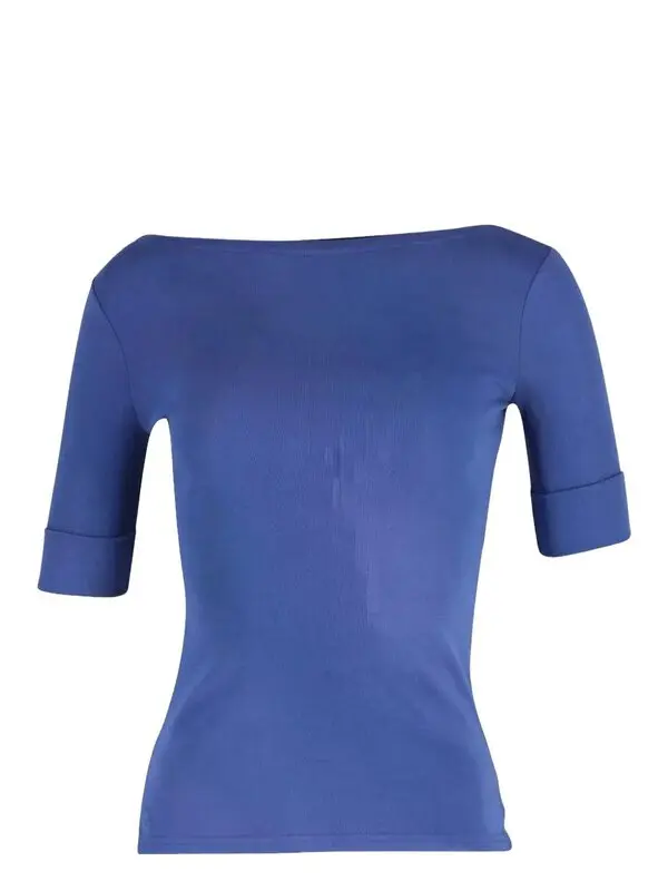 Ralph Lauren Boat-neck Cotton Top - Blue