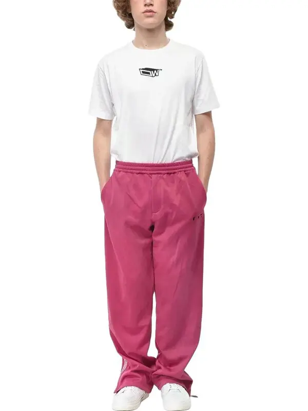 Off-White Sequin-stripe Track Pants - Pink