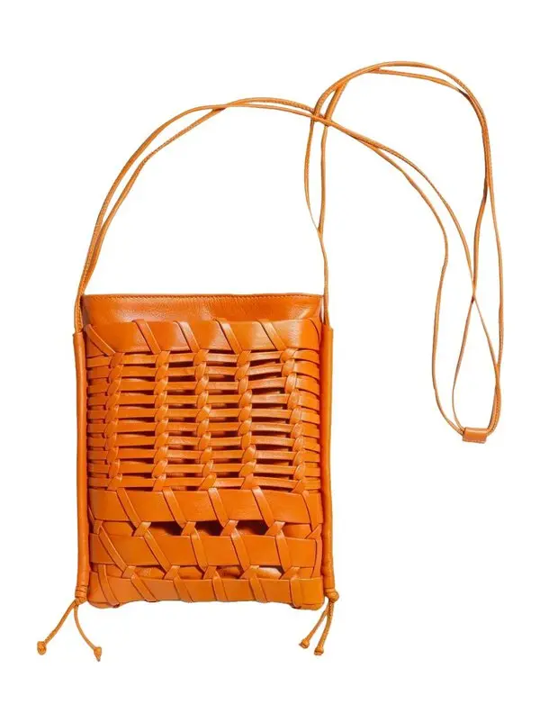 Hereu Trena Woven-pocket Crossbody Bag - Orange