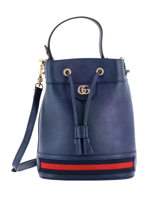 Gucci Ophidia Leather Small Bucket Bag - Blue