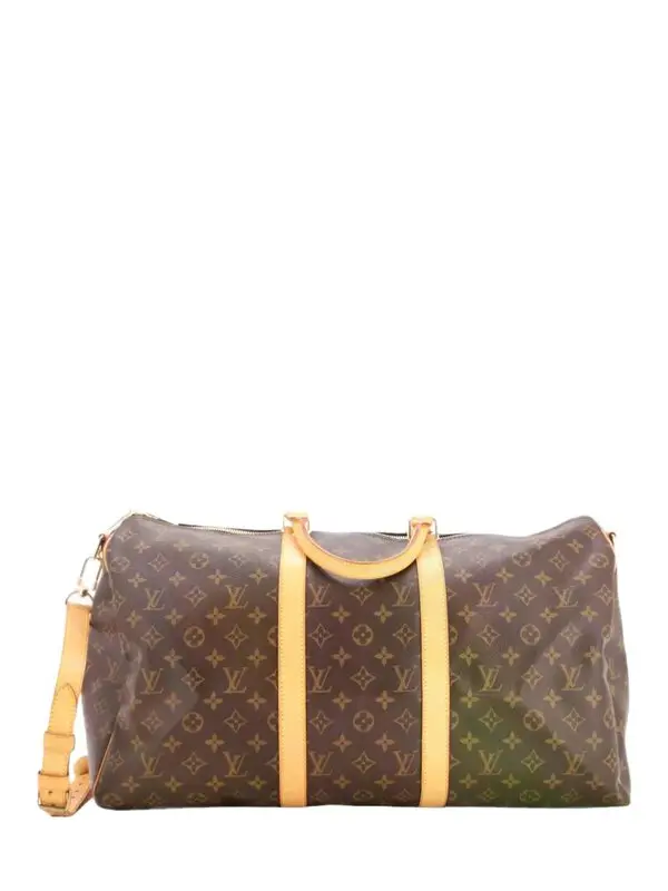 LOUIS VUITTON Keepall Bandouliere Monogram Canvas 50 Travel Bag - Brown