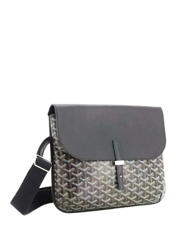 Goyard Messenger Bag In Coated Canvas And Leather - Black