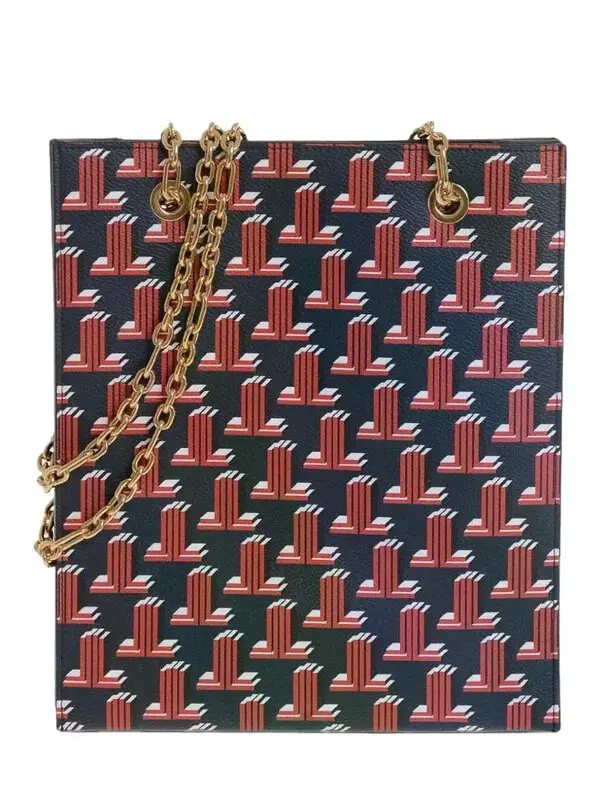 LANVIN Faux-leather Shoulder Bag With Monogram Pattern - Black