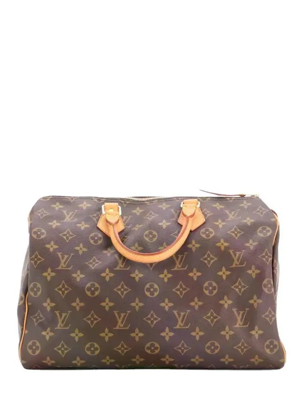 LOUIS VUITTON Speedy Monogram Canvas Satchel - Brown