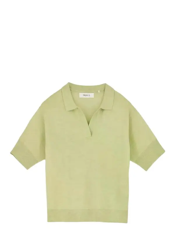 SKALL STUDIO Amethyst Merino Wool Polo Shirt - Green