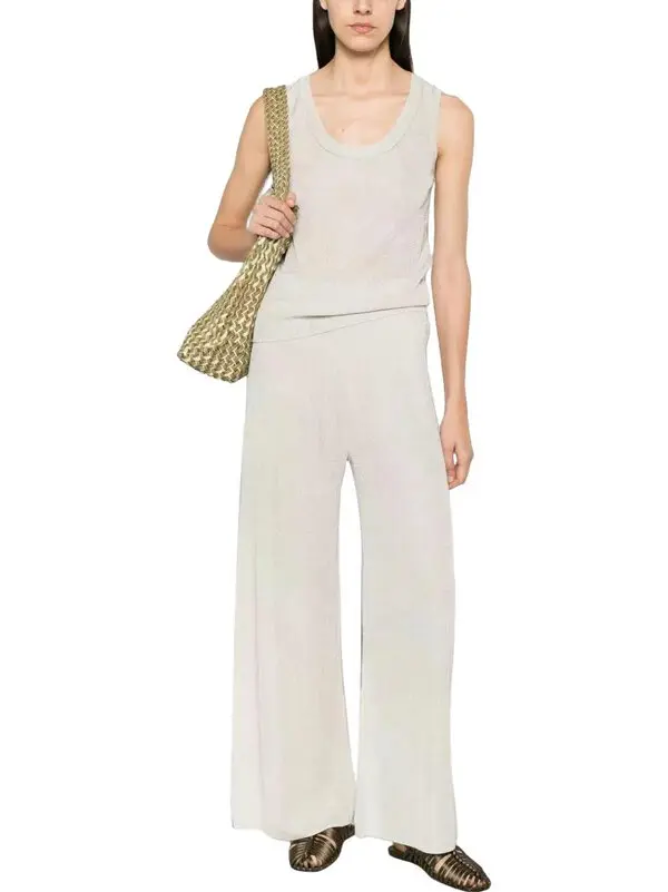 NENETTE Metallic Effect Ribbed Knit Tank Top - Neutrals