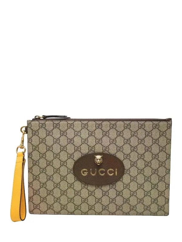 Gucci Gg Supreme Neo Vintage Clutch Bag - Neutrals