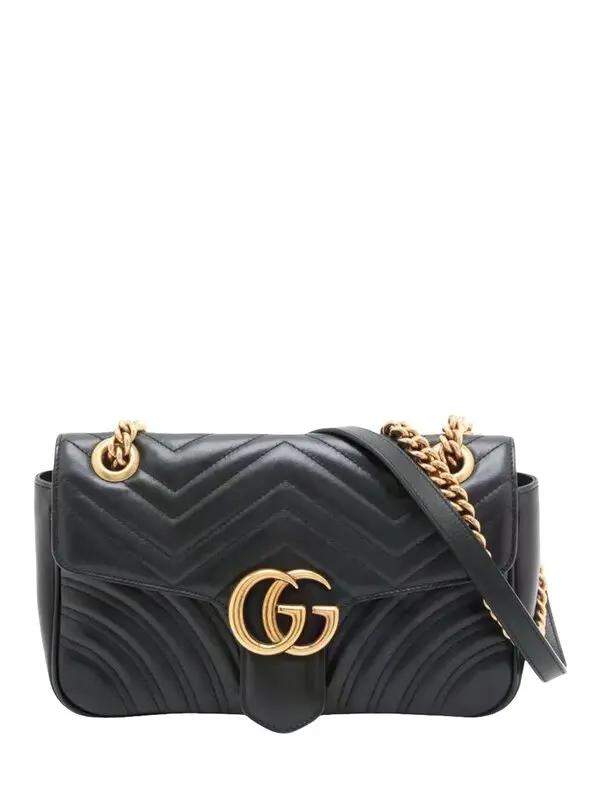 Gucci Gg Marmont Matelasse Calfskin Shoulder Bag - Black