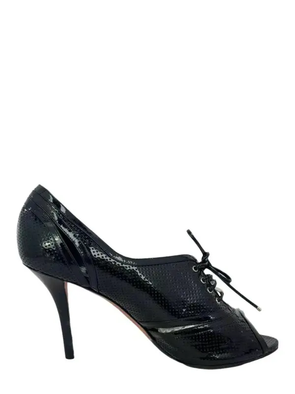 Dior Lace-up Peep-toe Stiletto Ankle Boots - Black