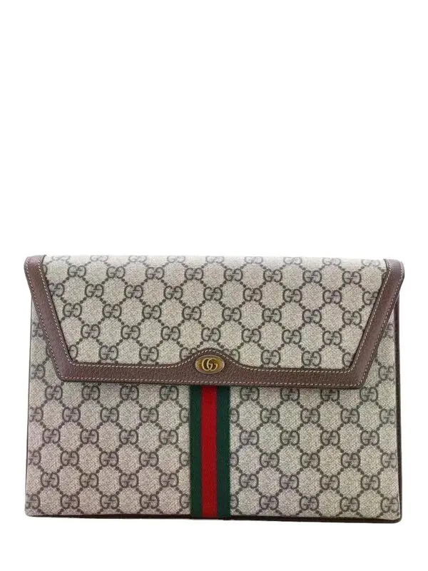 Gucci Ophidia Gg Coated Canvas Clutch Bag - Brown