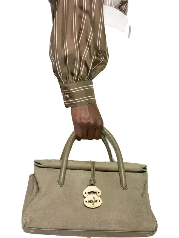 ZANELLATO Small Dotta Nubuck Leather Tote Bag - Green