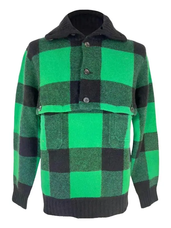 Ralph Lauren Plaid Wool Sweater - Green