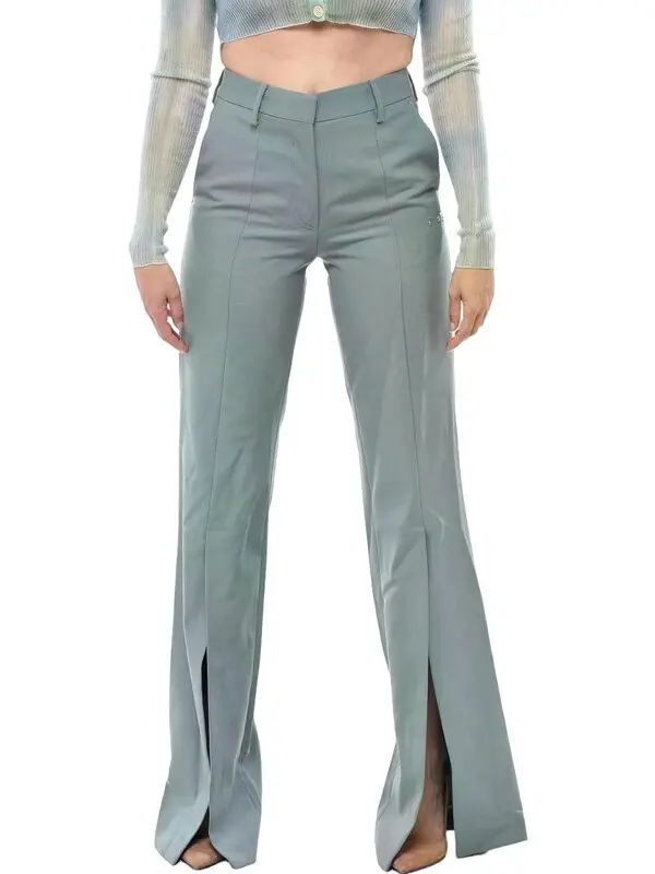 Off-White Ankle-split Wide-leg Trousers - Blue