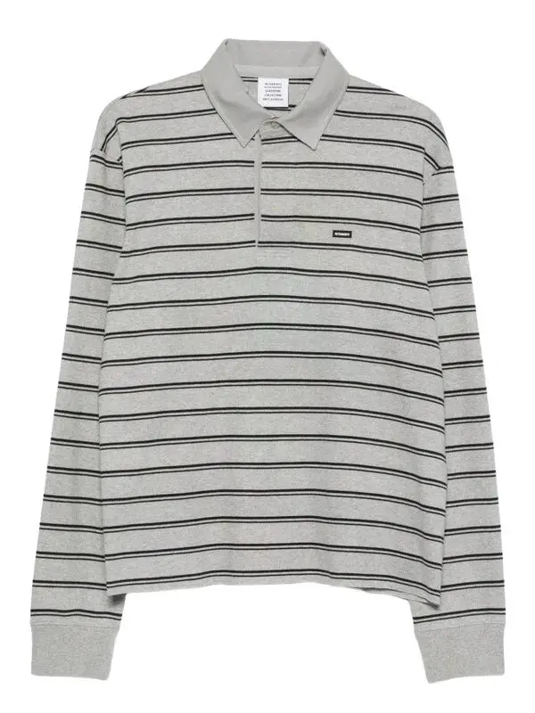 Vetements Striped Long-sleeve Polo Shirt - Grey