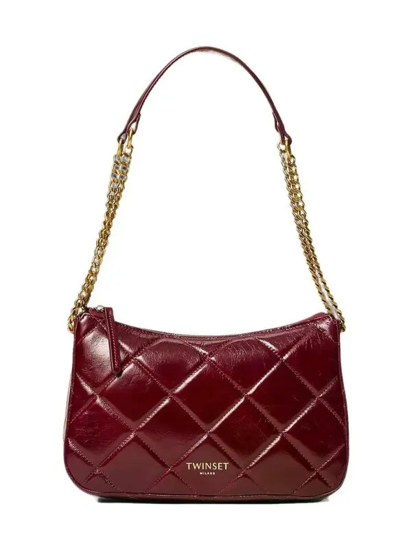 TWINSET Medium Liliane Quilted Leather Bag - Red