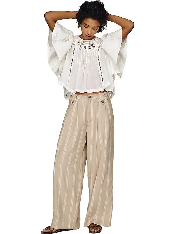 Anthropologie Noil Wide-leg Pants - Multi Stripe