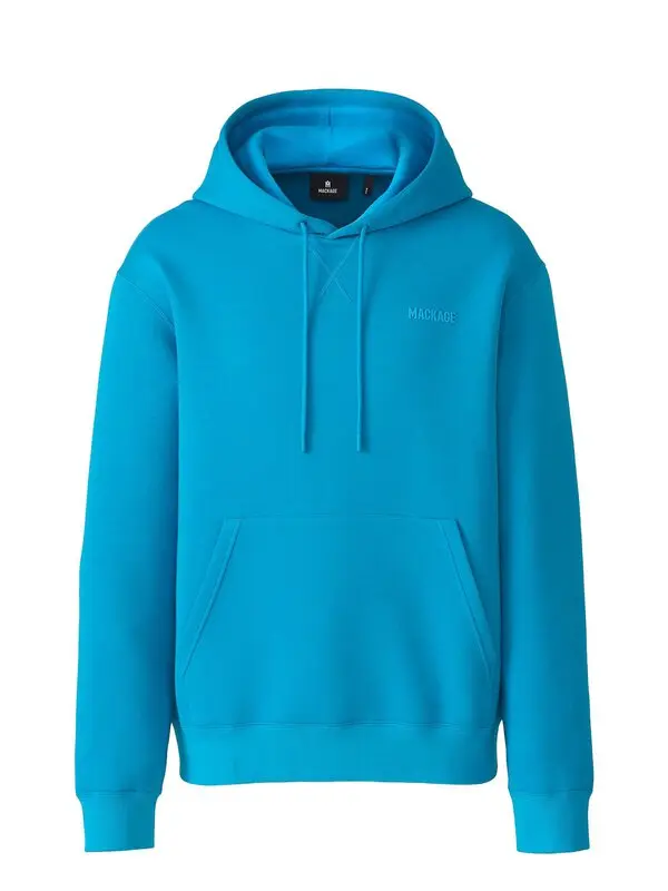 Mackage Kolton-zz Double-face Jersey Logo Hoodie - Aqua