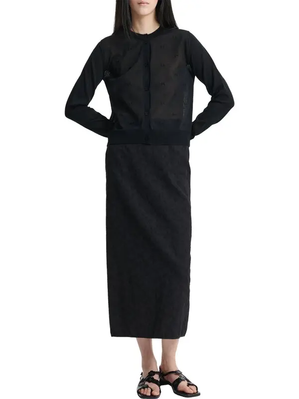 Cecilie Bahnsen Eira Matelassé Midi Skirt - Black